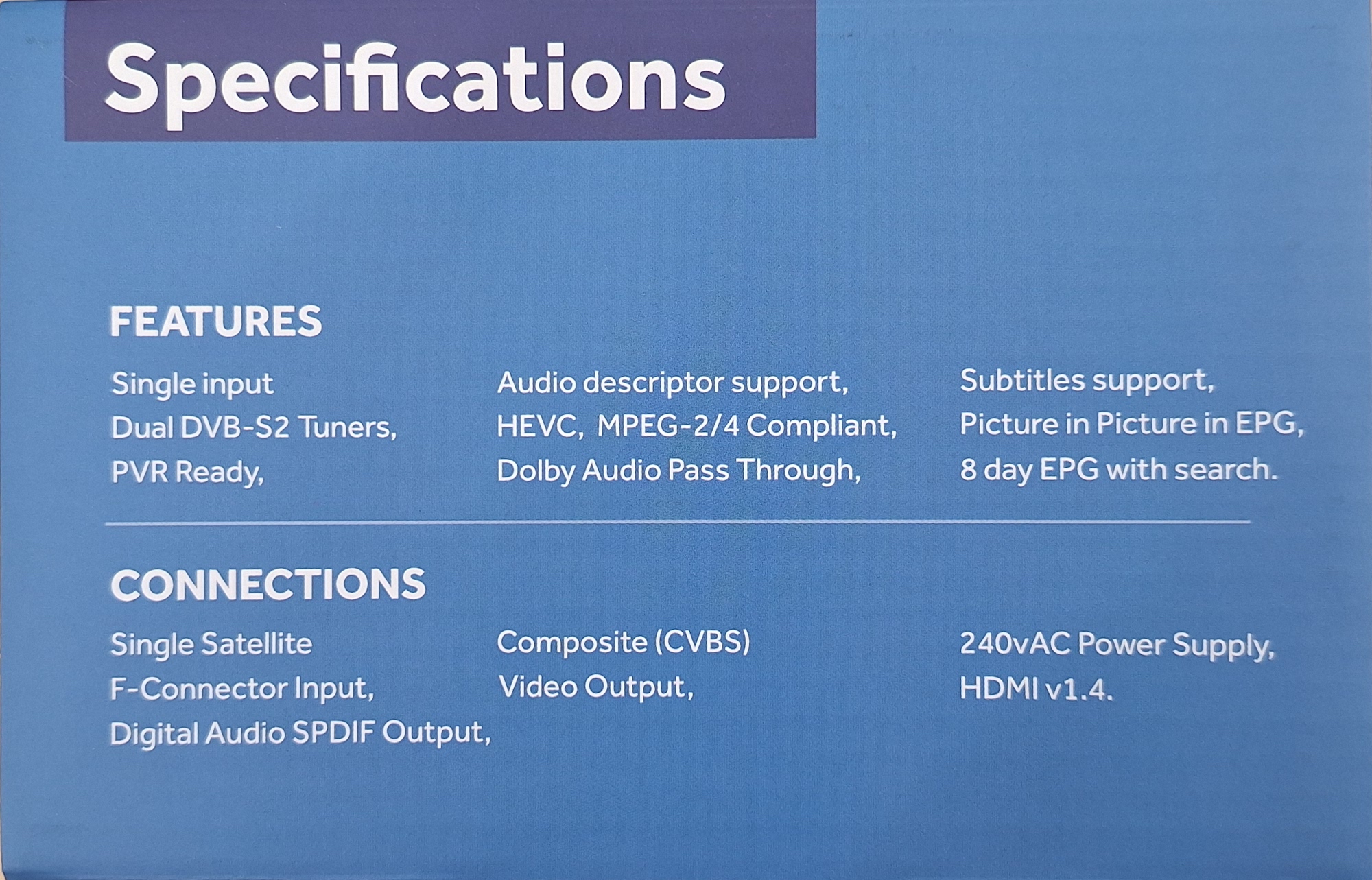 VAST UEC DSD 5000 Satellite Receiver – 3ABN Australia